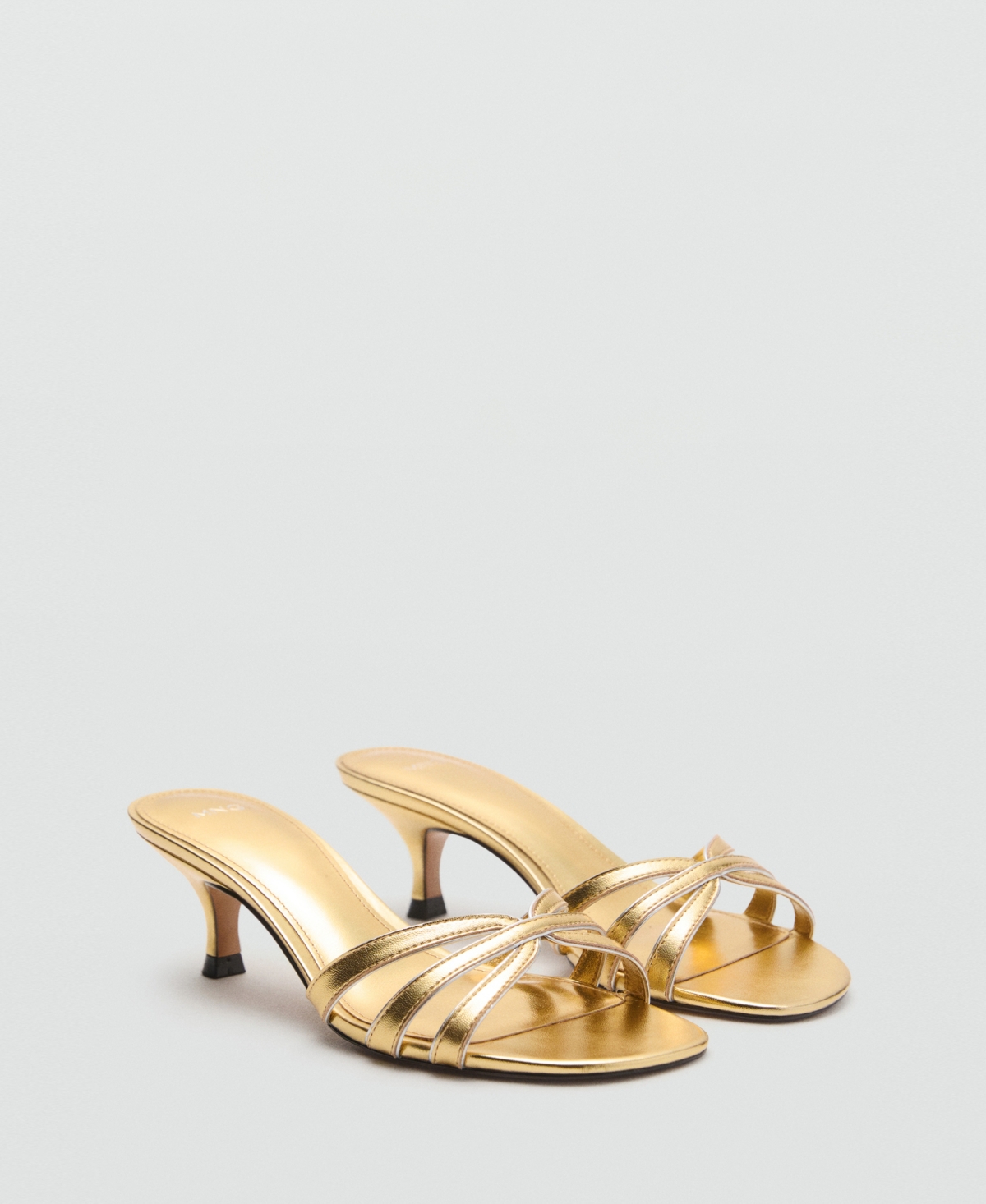 Click here for Mango Womens Strappy Kitten Heel Sandals - Gold prices
