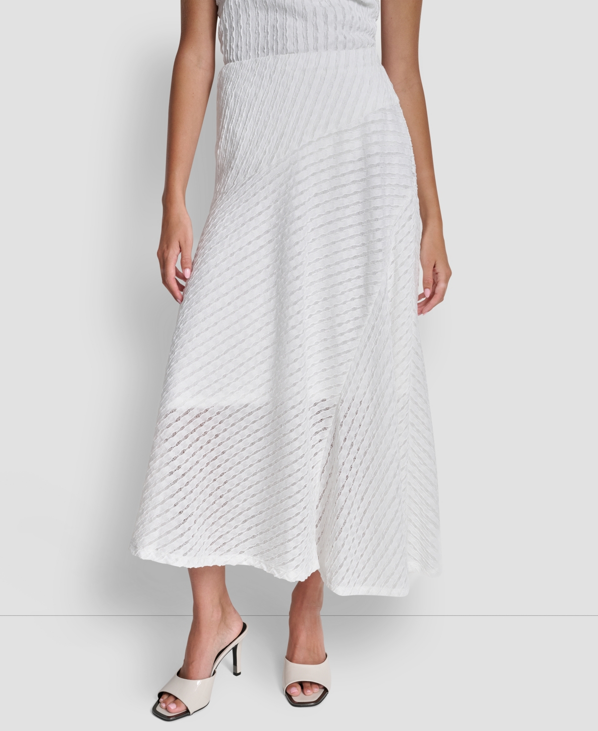Click here for Dkny Womens Textured A-Line Pull-On Skirt - Ivory prices