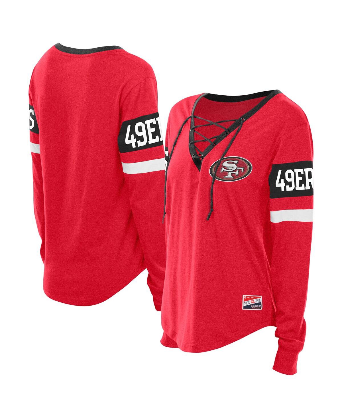 Click here for New Era Womens Scarlet San Francisco 49ers Throwba... prices