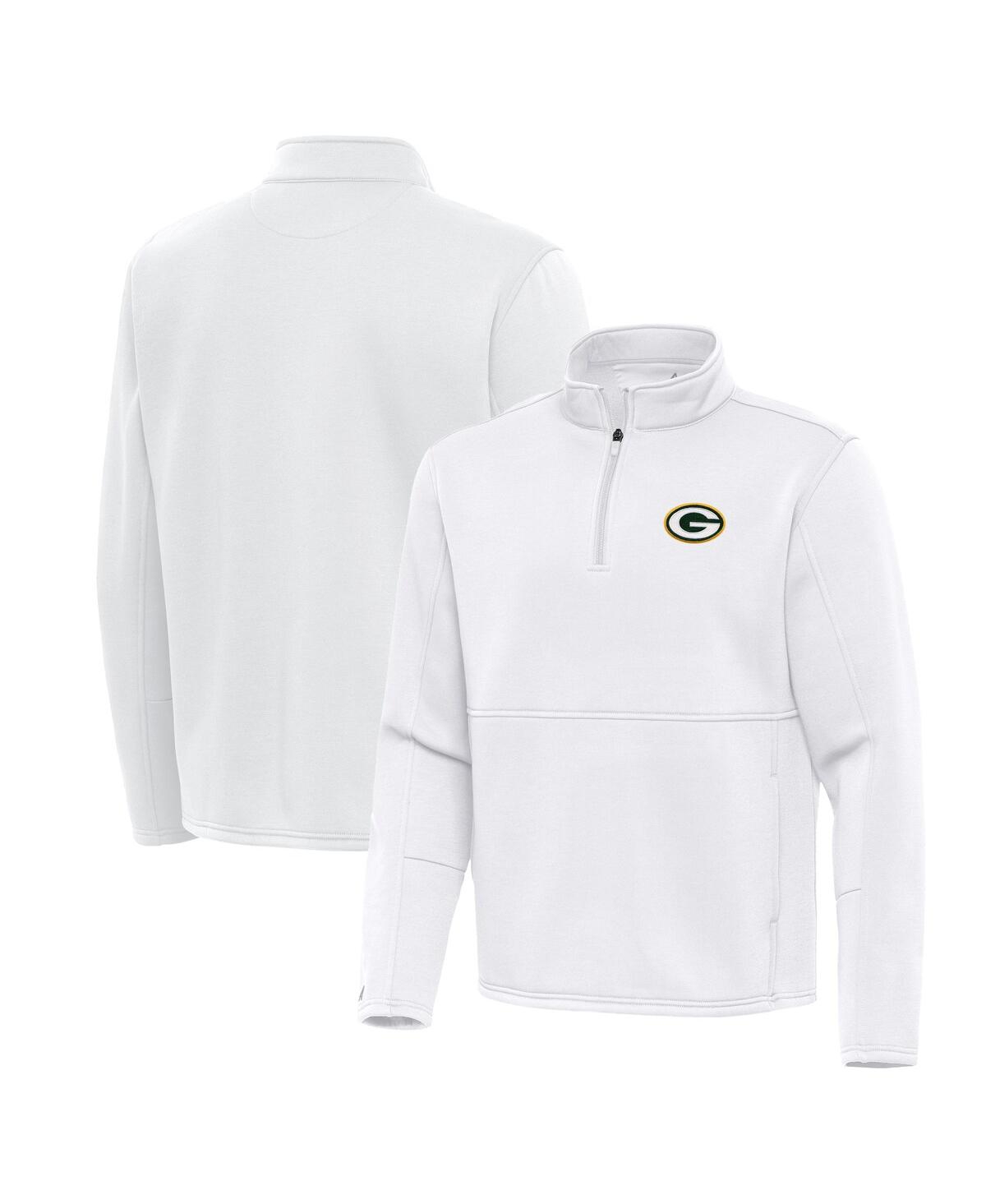 Click here for Antigua Mens White Green Bay Packers Twist Quarter... prices