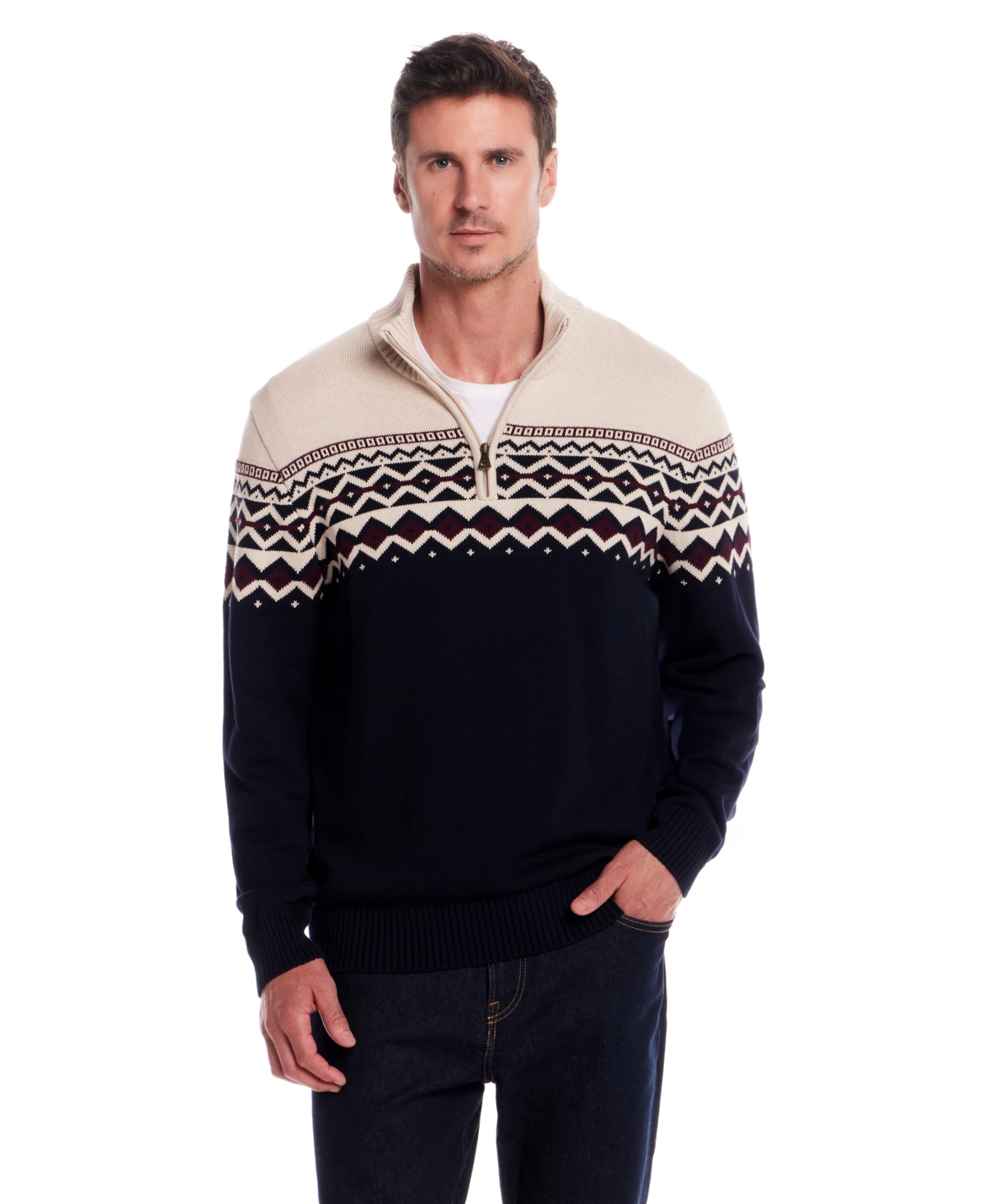 Click here for Weatherproof Vintage Mens Icelandic Quarter Zip Sw... prices