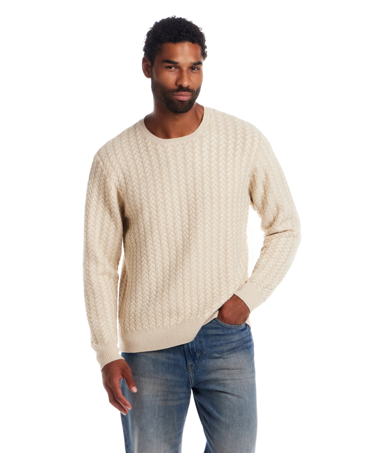Click here for Weatherproof Vintage Mens Braided Crewneck Sweater... prices