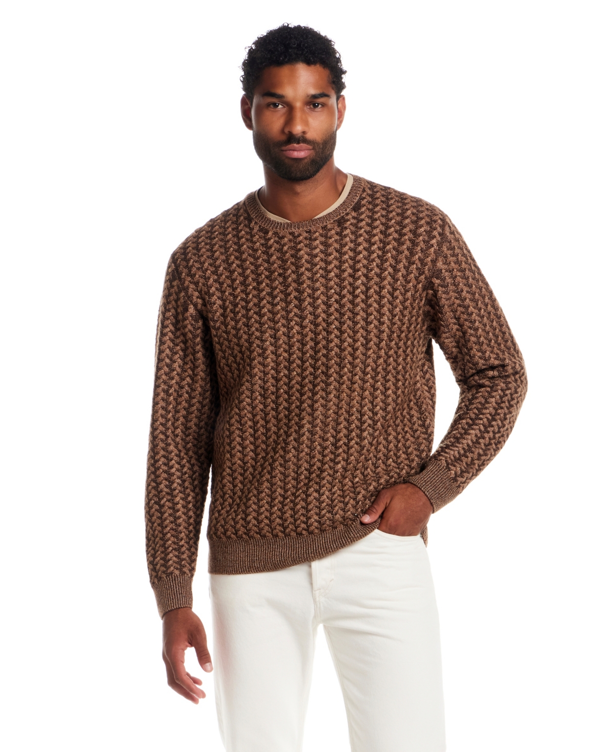 Click here for Weatherproof Vintage Mens Braided Crewneck Sweater... prices