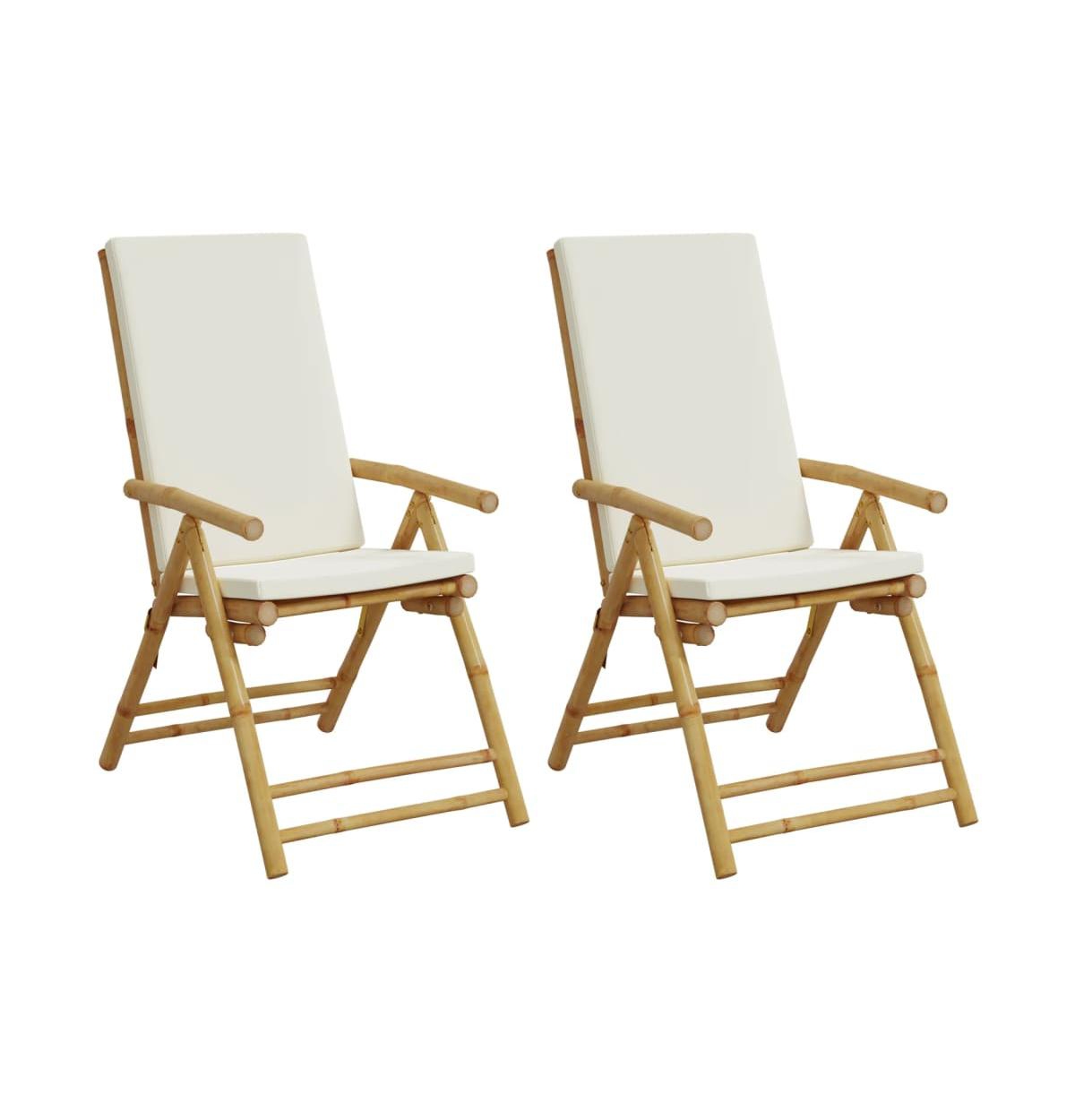 Click here for vidaXL Garden Reclining Chair Set of 2 Cream white... prices