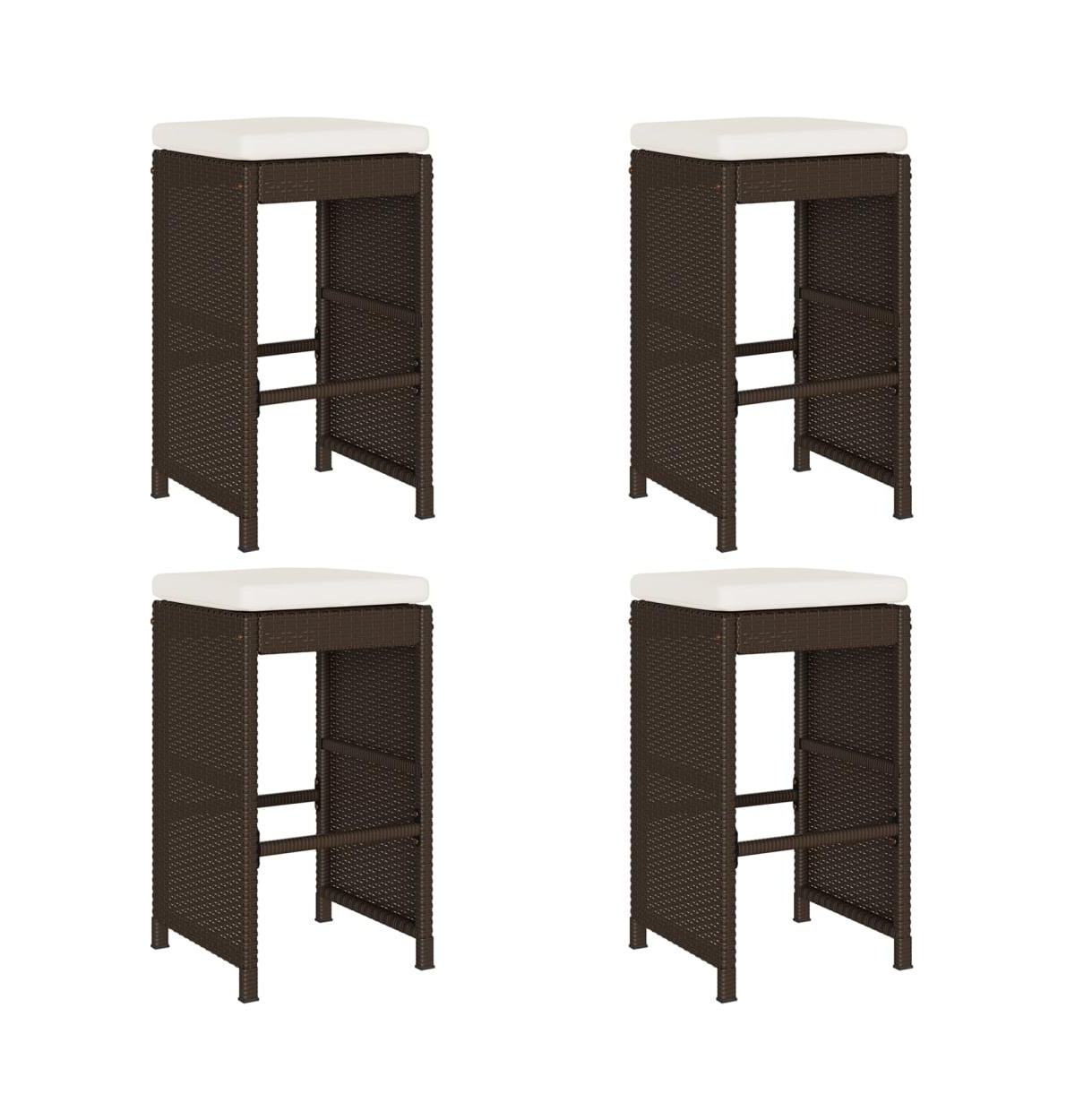 Click here for Garden Bar Stool Set of 4 Brown  Cream white - Bro... prices
