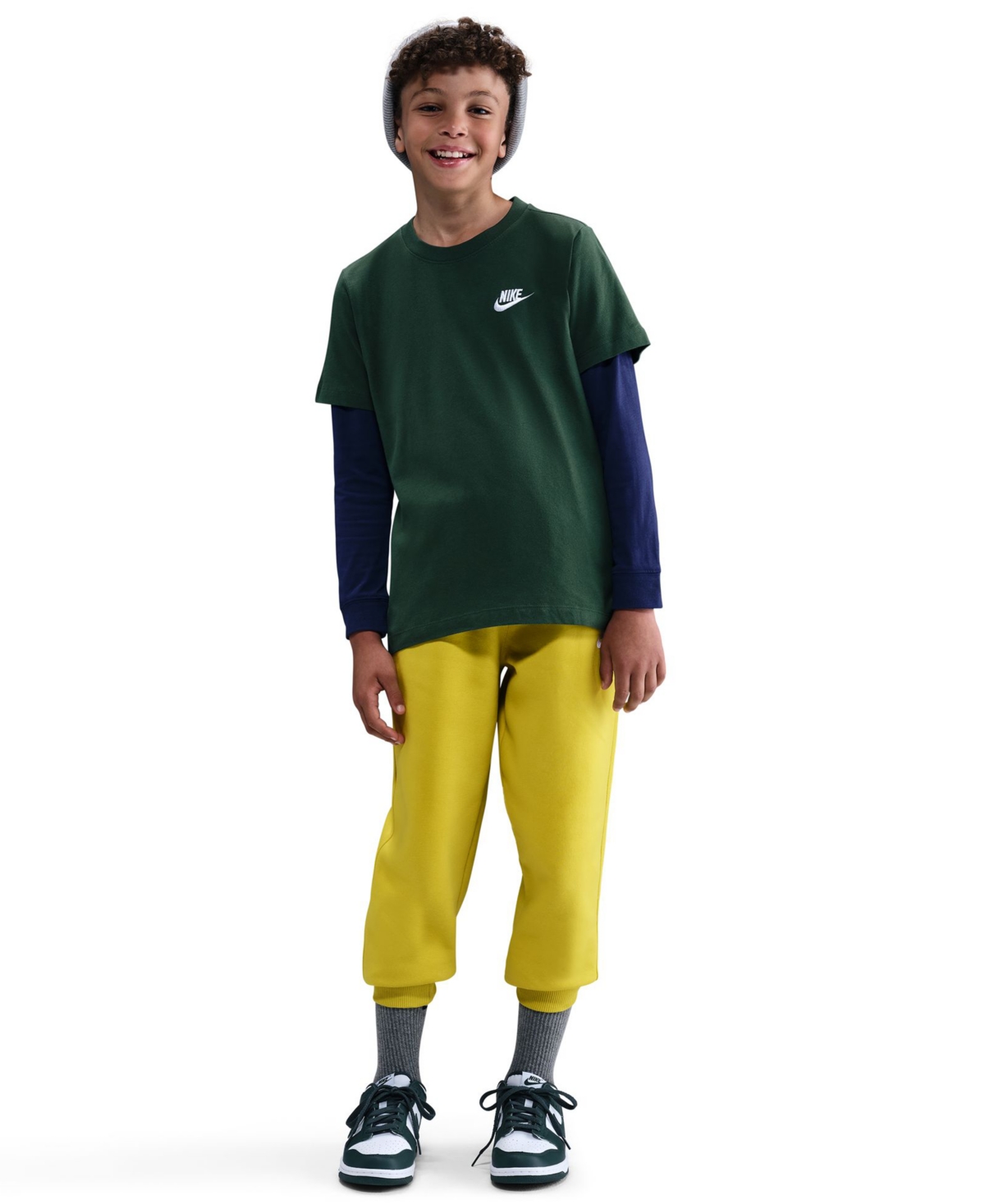 Click here for Sportswear Embroidered Logo Graphic T-Shirt - Fir prices