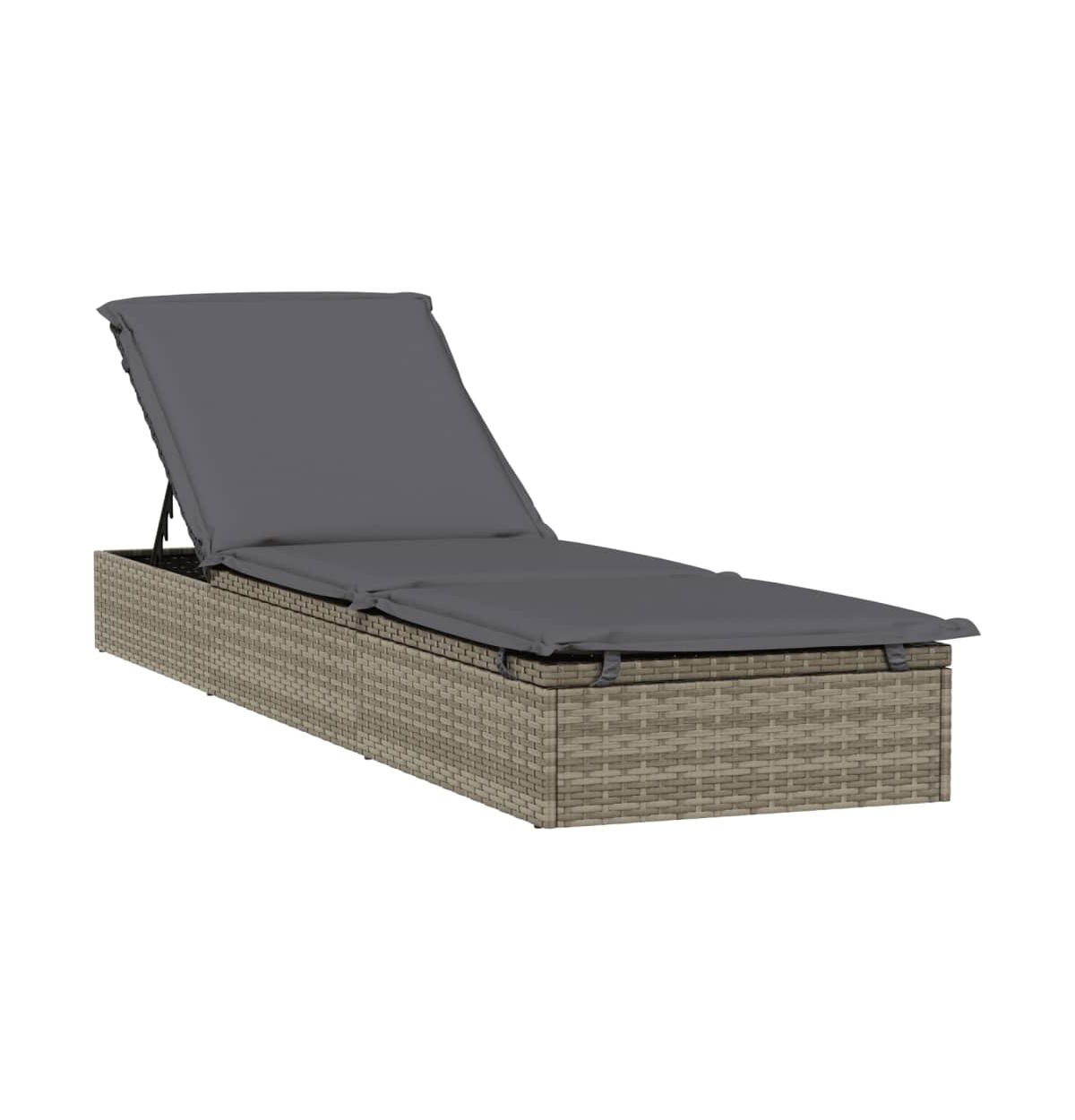 Click here for Sunbed Grey Pe Rattan Large Adjustable Armrests -... prices