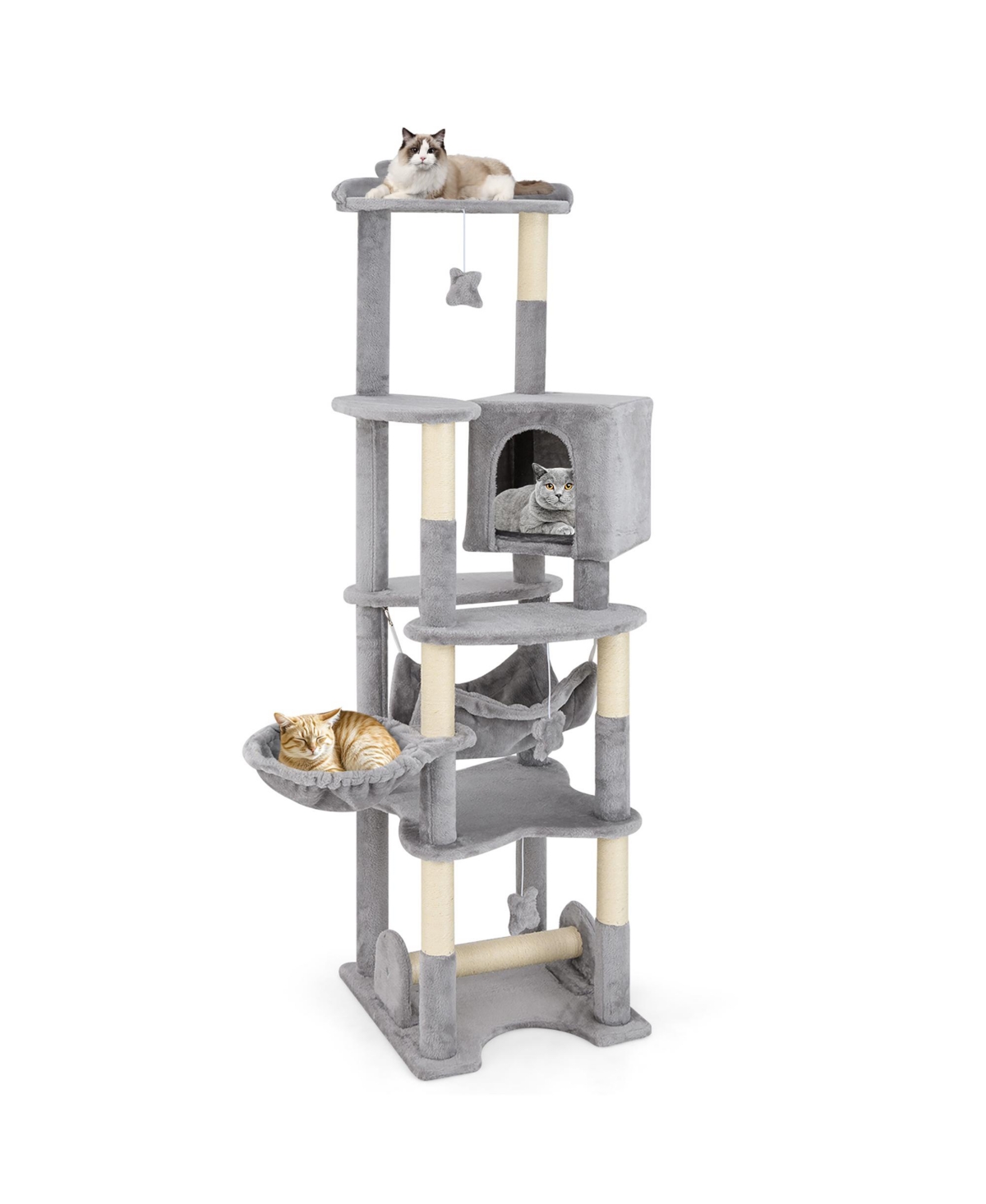 Click here for Gymax 69 Tall Cat Tree w/ Top Perch Cozy Condo Bas... prices