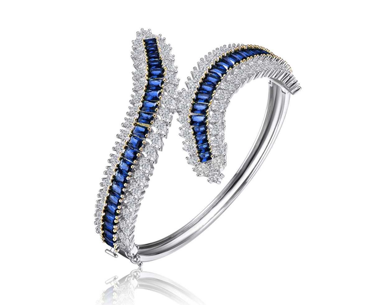Click here for Genevive Sterling Silver White Gold Plated with Gr... prices