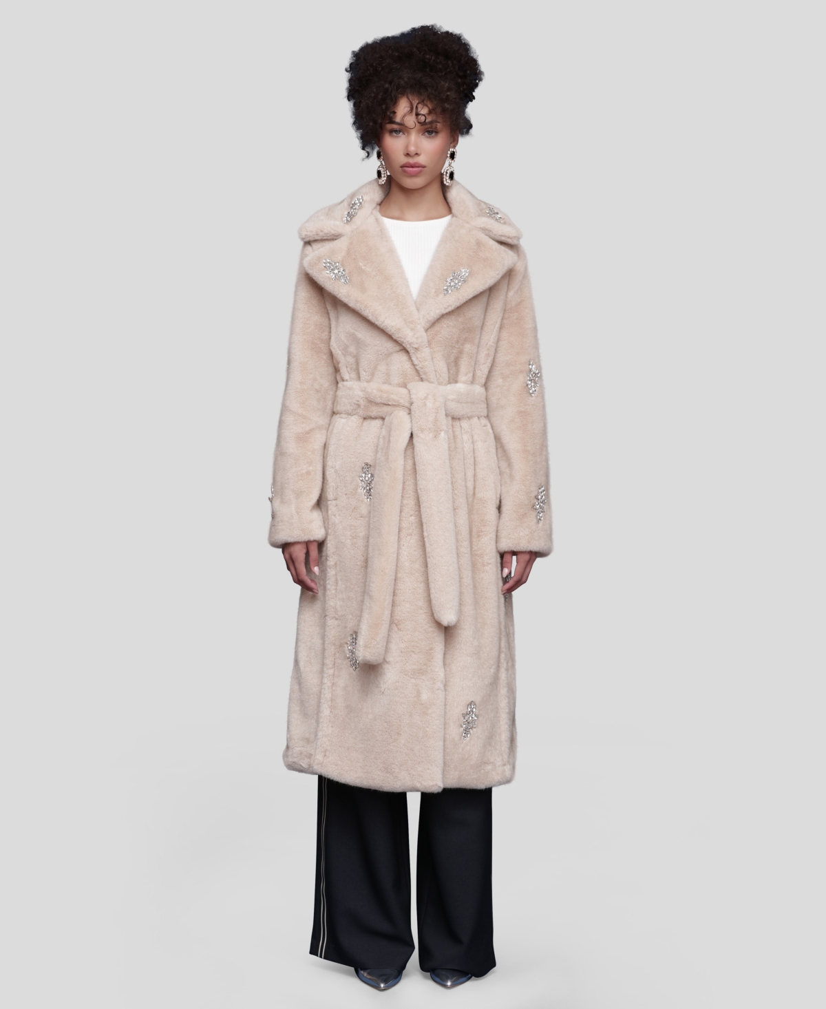 Avec Les Filles Womens Maxi Belted Robe Coat - French Gray