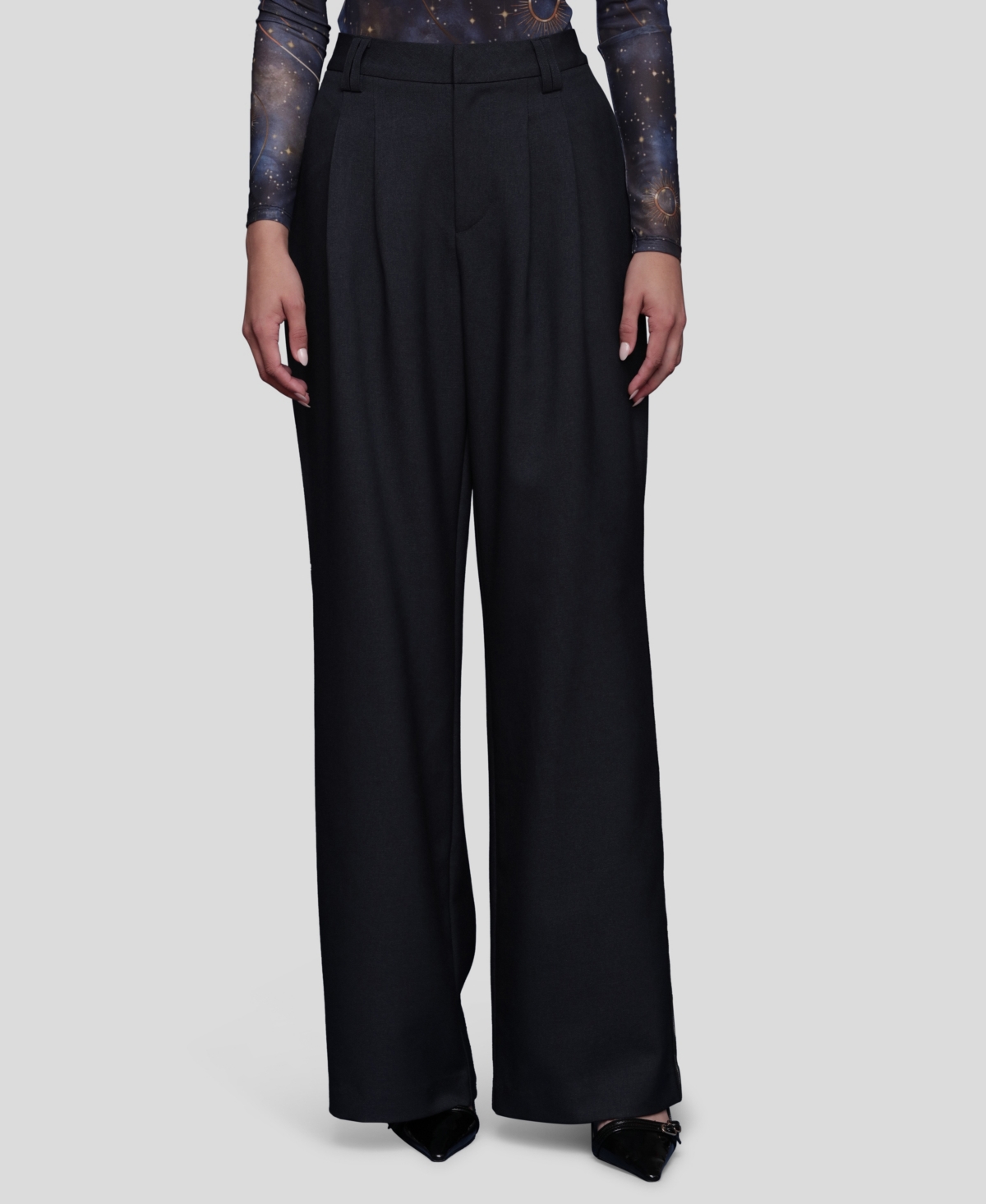 Click here for Avec Les Filles Womens Wide Leg Straight Trousers... prices