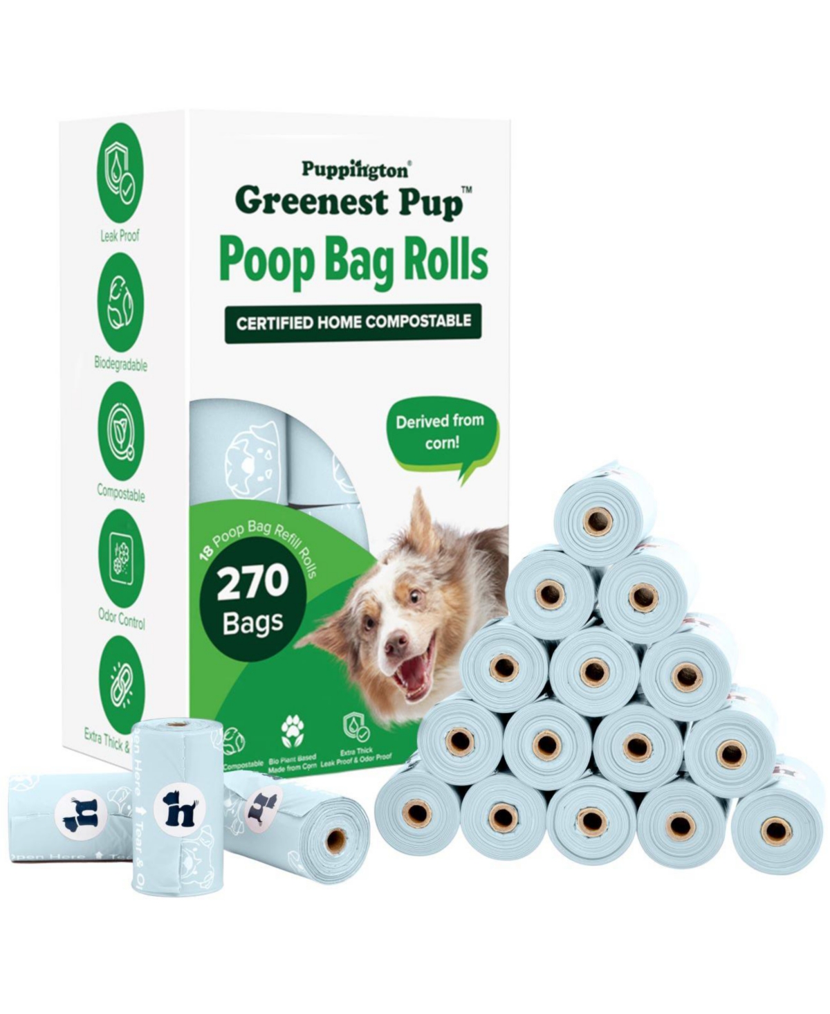 Click here for Compo Dog Poop Bags  270 Bags  Ice Blue - Ice blue prices