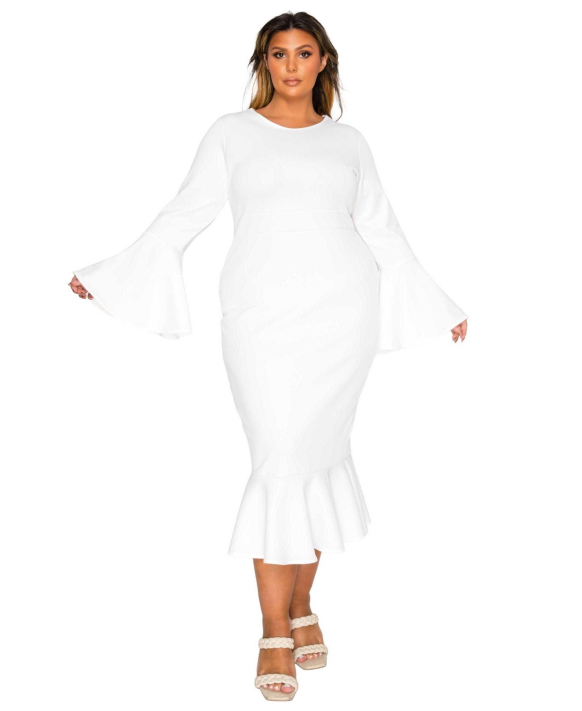 Click here for L I V D Womens Plus Size Sabrina Mermaid Hem Dress... prices