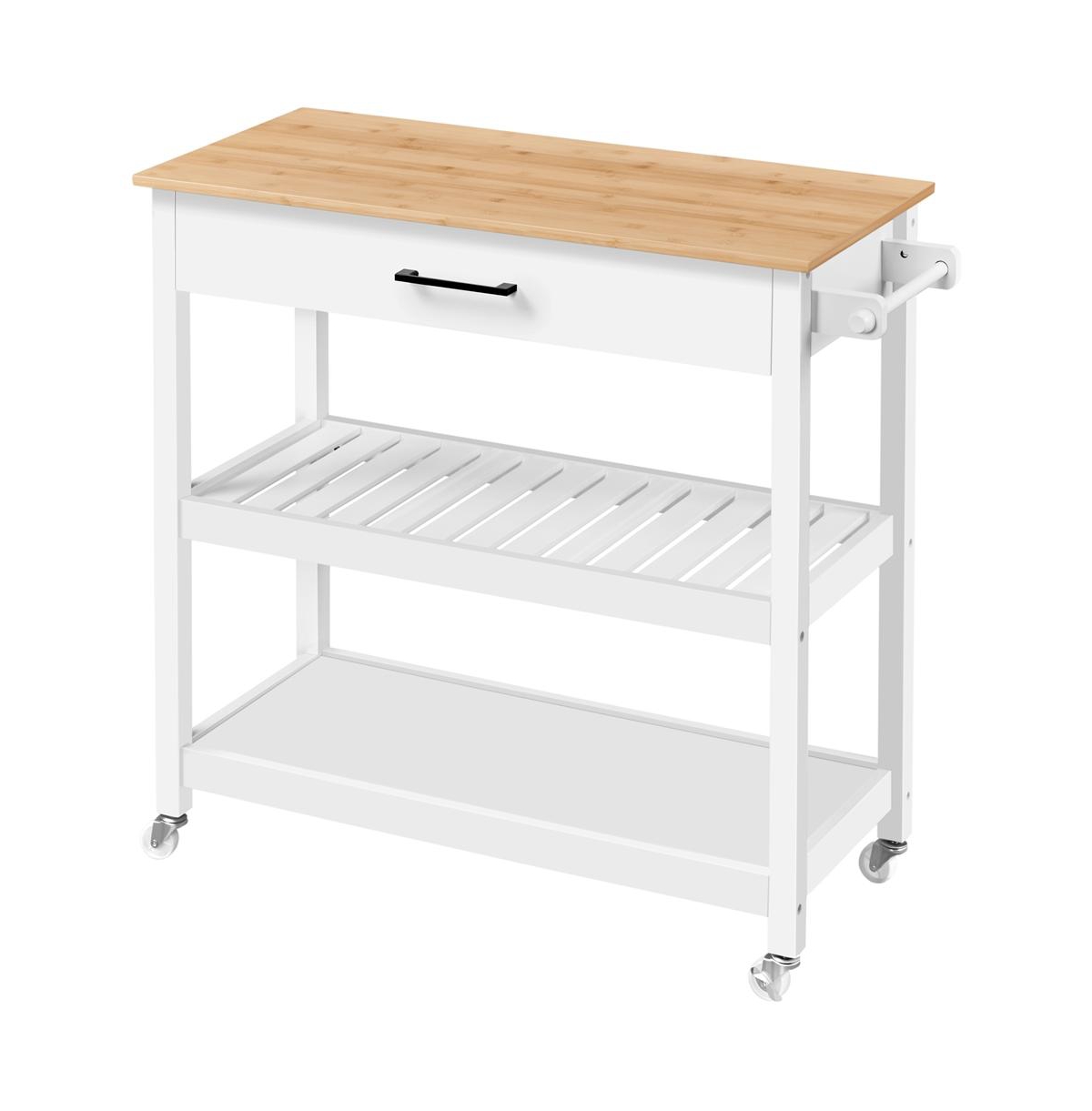Click here for Rolling Kitchen Cart with Solid Wood Countertop Es... prices