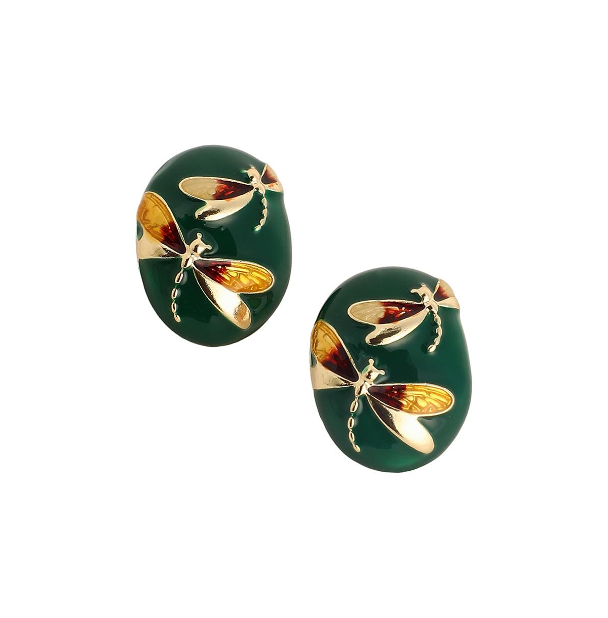 Click here for Sohi Womens The Dragonfly Stud Earrings - Green prices
