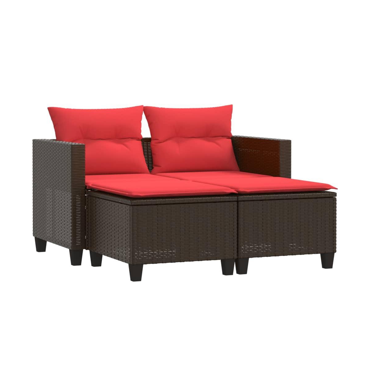 Click here for Garden Sofa Brown  Red Pe rattan  Steel  Polyester... prices