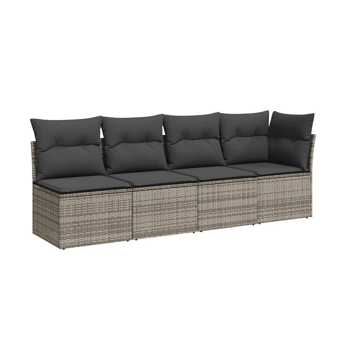 Click here for Garden Sofa Grey Pe rattan  powder-coated steel  p... prices
