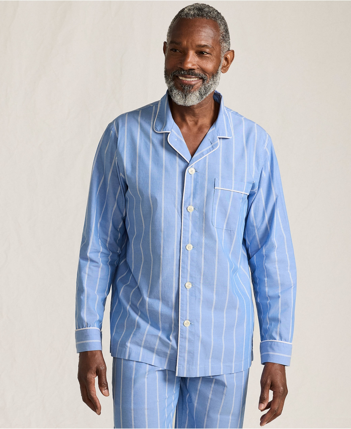 Click here for Lands End Mens Essential Pajama Shirt - Muted coba... prices