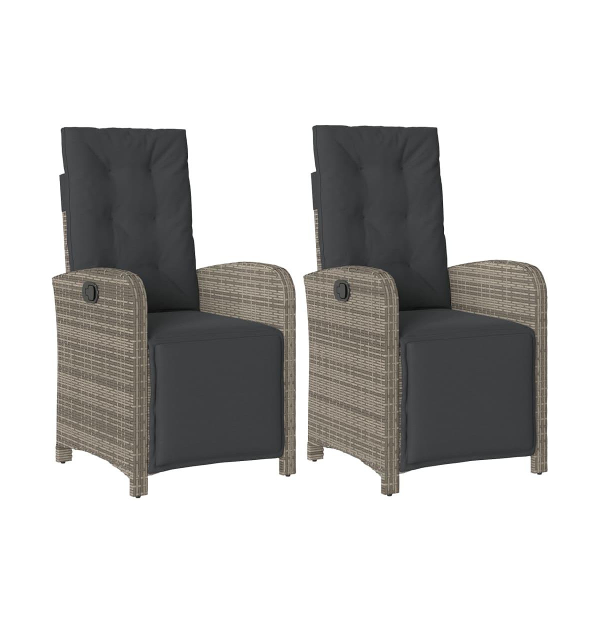 Click here for vidaXL Reclining Garden Chair Set of 2 Grey  Dark... prices