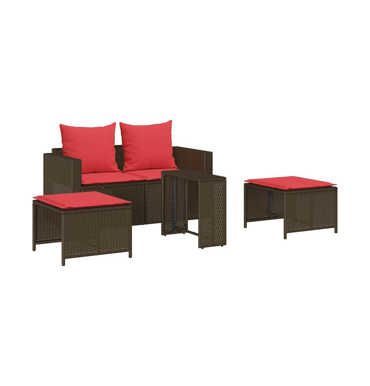 Click here for 5 Piece Patio Sofa Set with Cushions Stackable Bro... prices