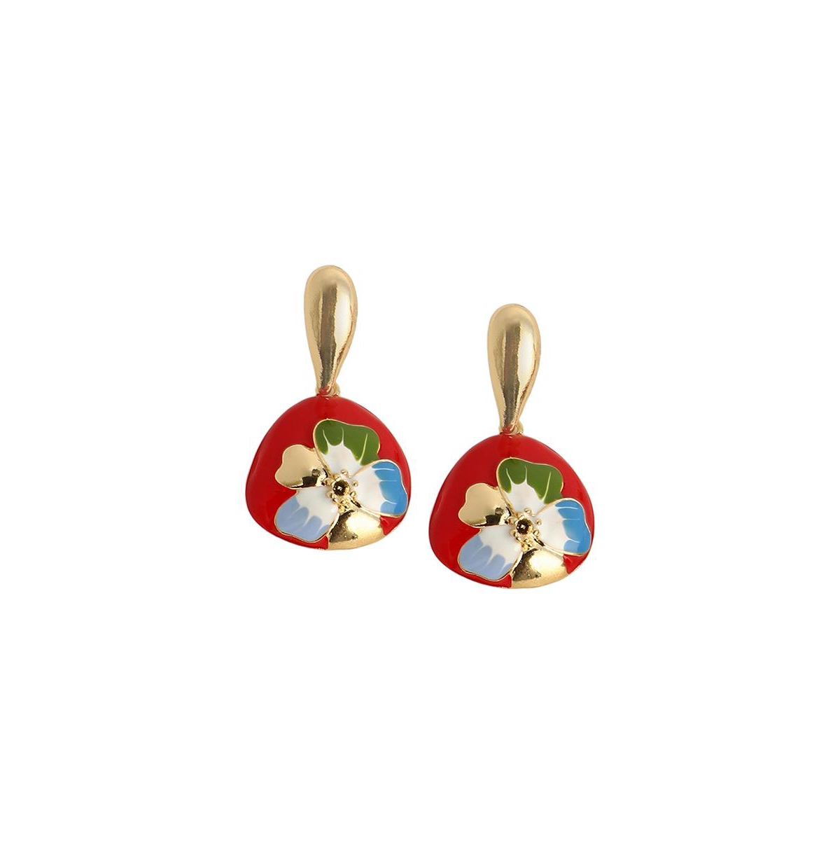 Click here for Sohi Womens The Hana Drop Earrings - Red prices