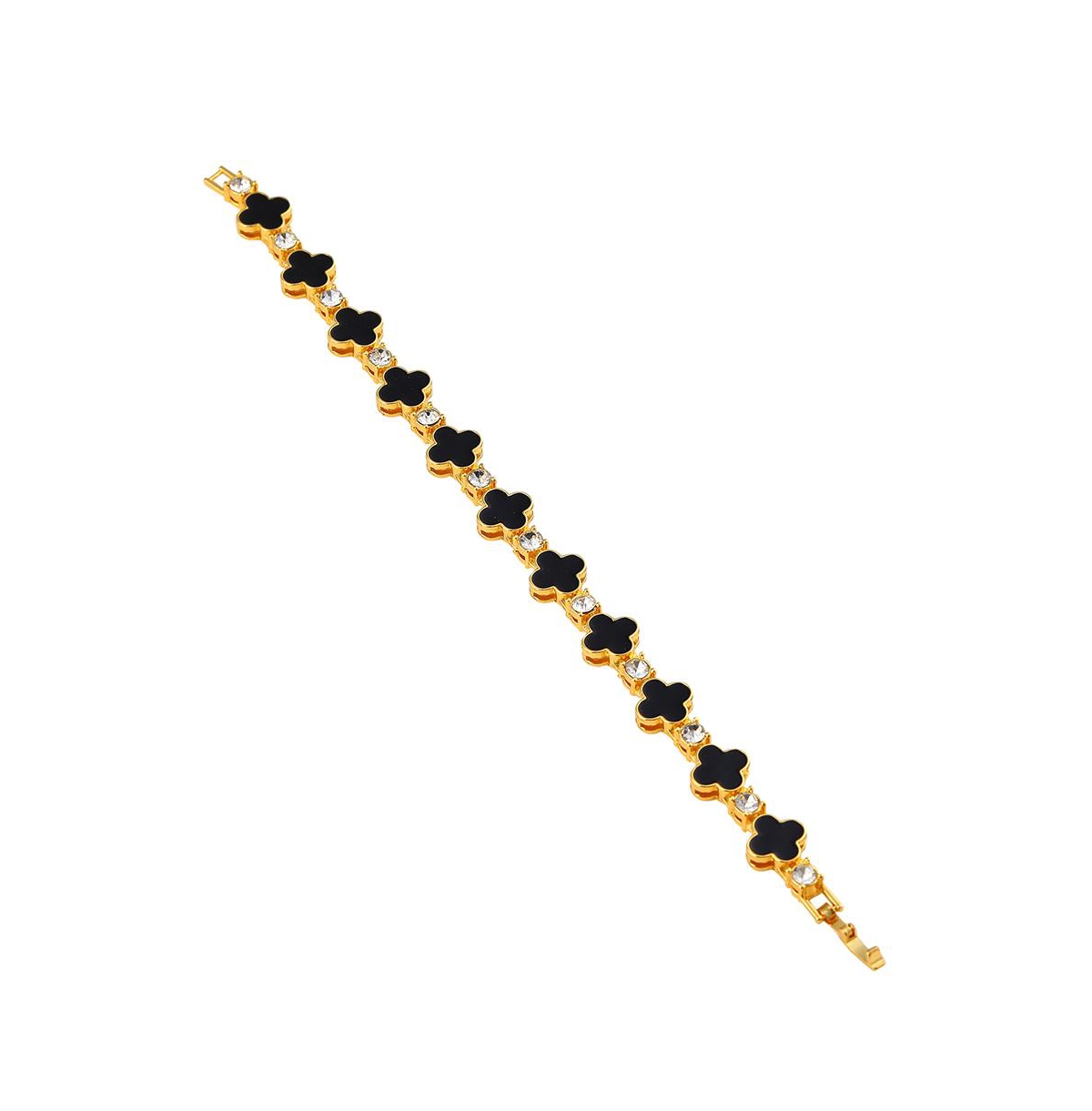 Click here for Sohi Womens The Small Clover Tennis Bracelet - Bla... prices