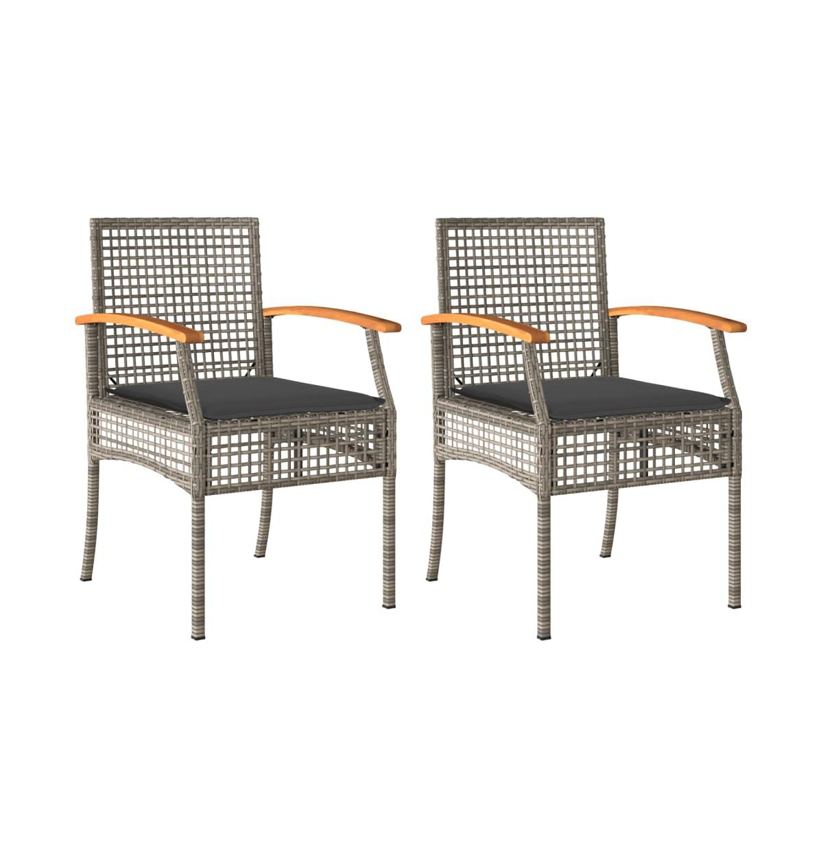 Click here for vidaXL Garden Chair Set of 2 Grey and Brown Pe rat... prices