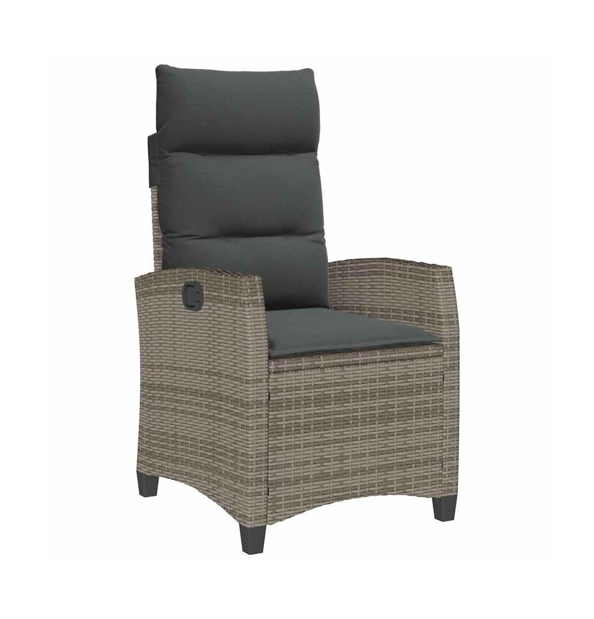 Click here for vidaXL Reclining Garden Chair Grey Pe rattan Mediu... prices