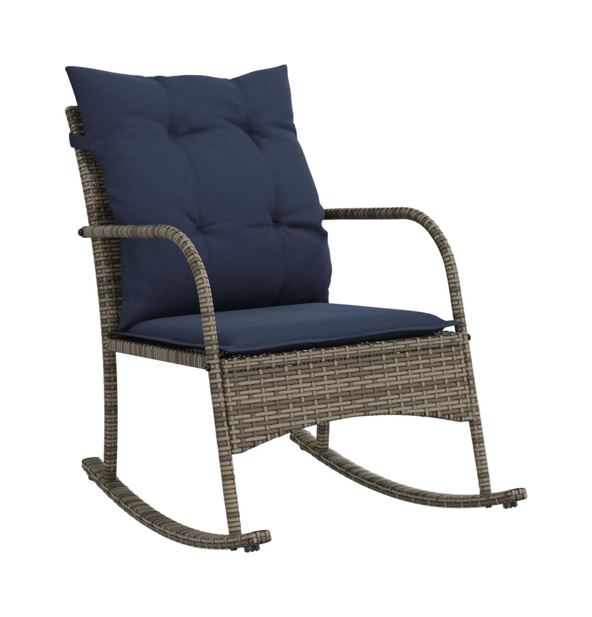 Click here for vidaXL Patio Rocking Chair Grey Poly Rattan and Po... prices