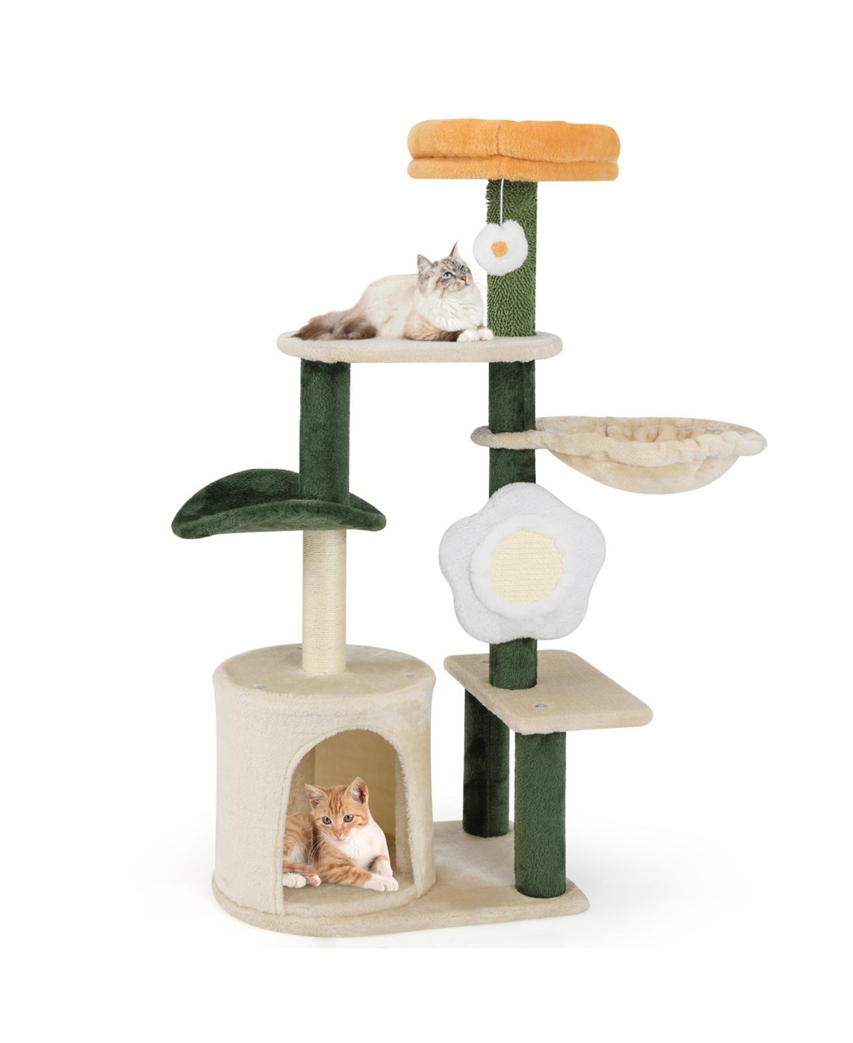 Click here for Gymax 45 Tall Cat Tree Flower Multi-level Pet Acti... prices