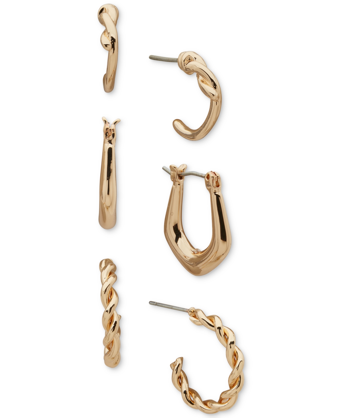 Click here for Anne Klein 3-Pc. Gold-Tone Twisted Hoop Earrings S... prices