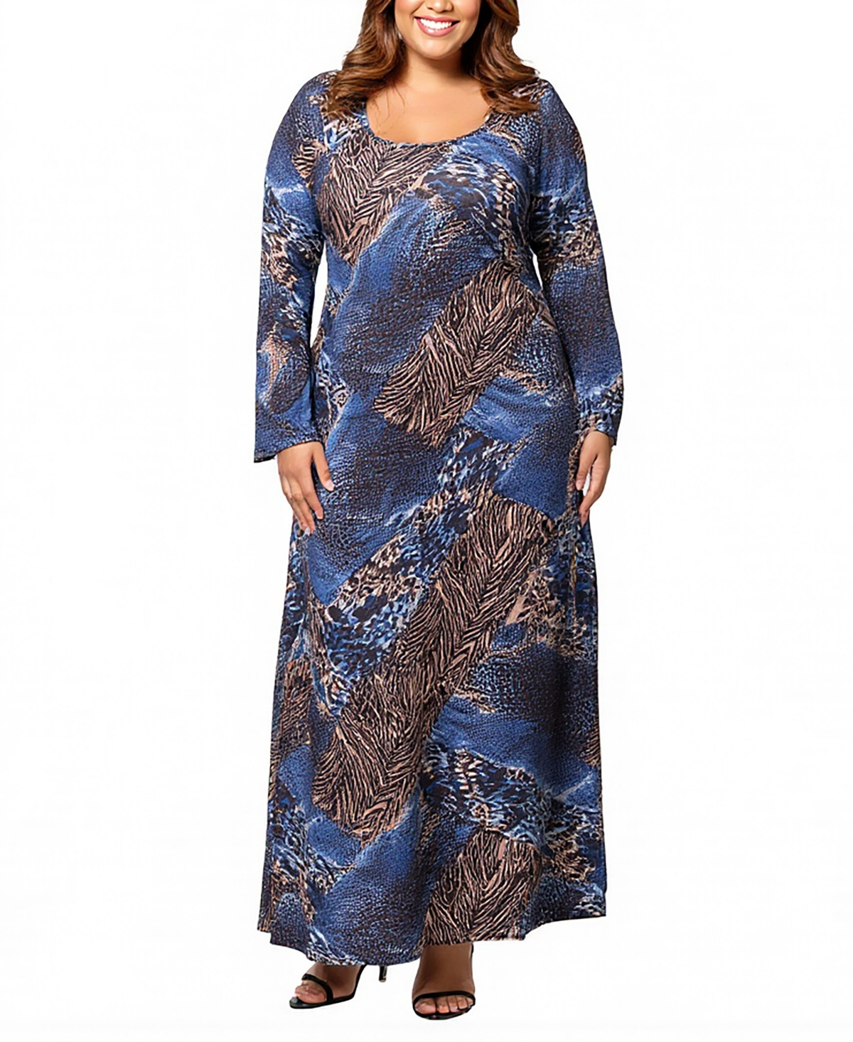 Click here for 24seven Comfort Apparel Plus Size Animal Print Lon... prices