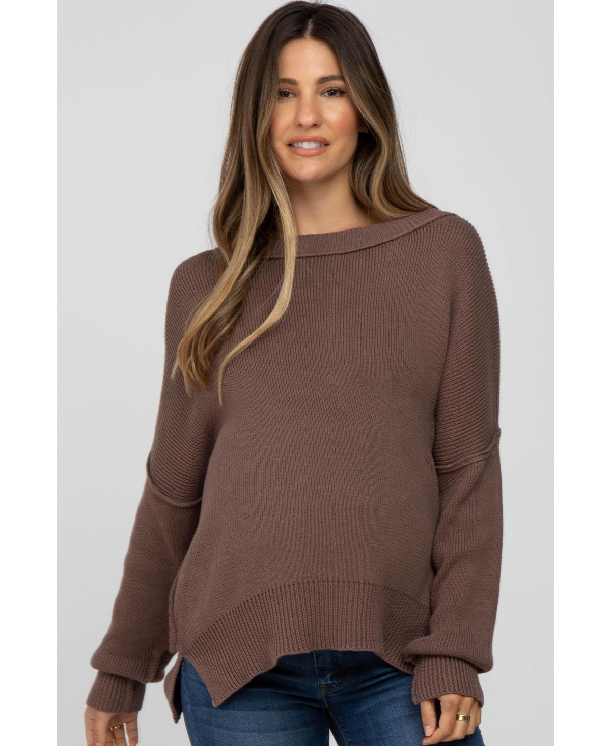 Click here for Pinkblush Maternity Brown Exposed Seam Side Slit S... prices