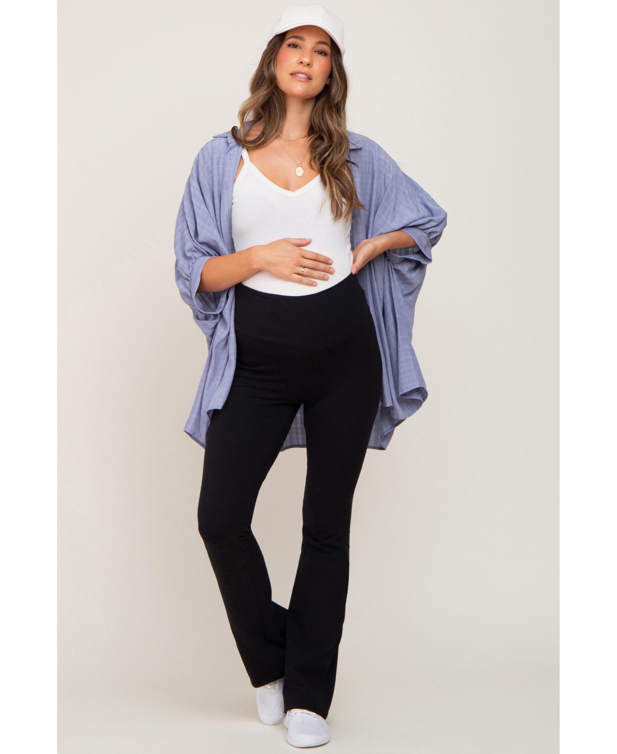 Click here for Pinkblush Maternity Black Flared Leggings - Black prices