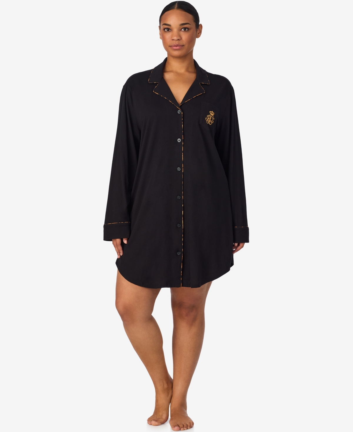 Click here for Lauren Ralph Lauren Plus Size Long Sleeves Notch C... prices