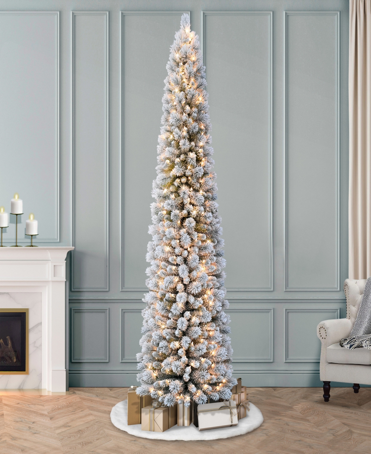 Click here for Puleo 7.5ft Pre-Lit Artificial Pine Tree - Green prices