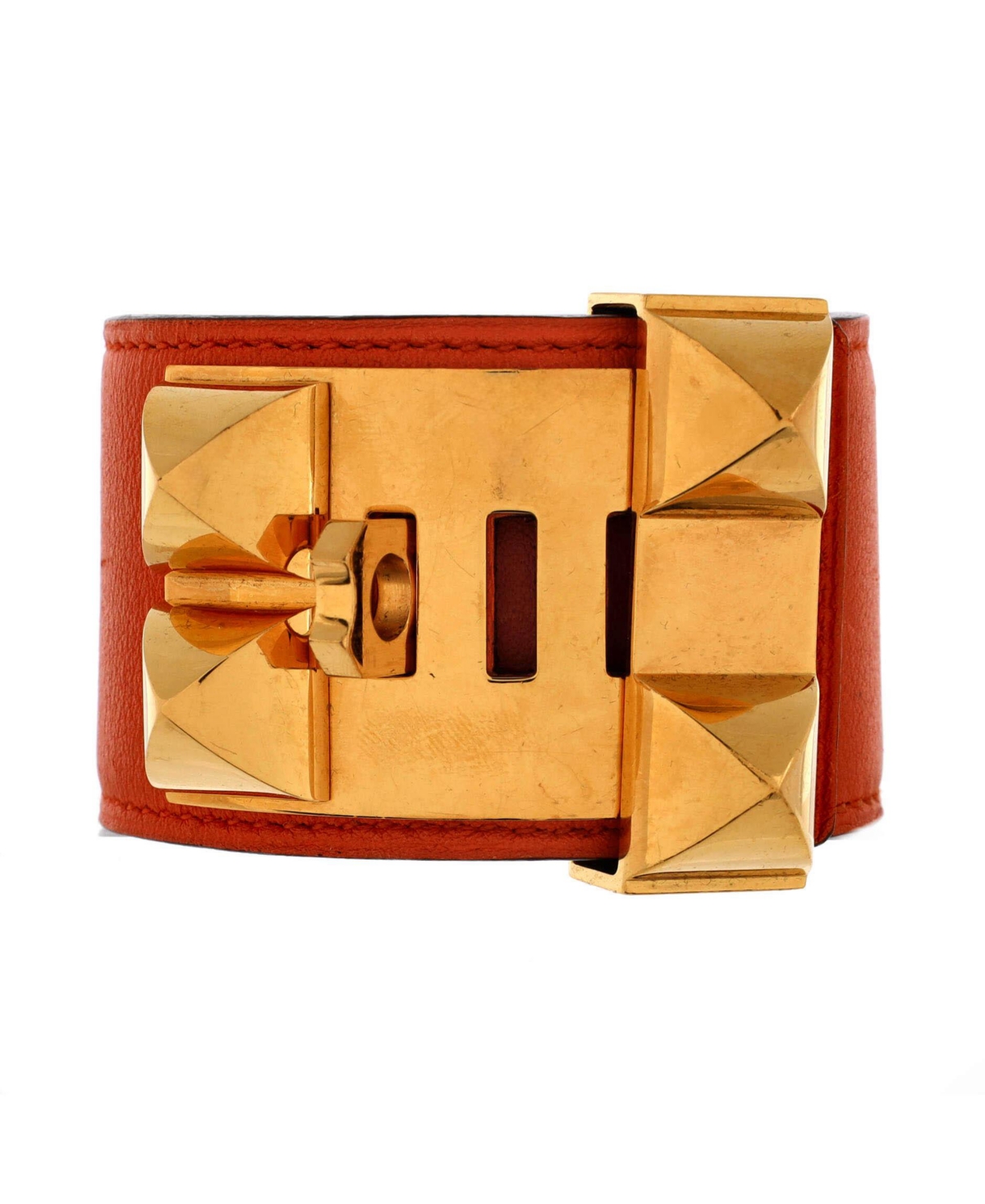 Click here for Pre-Owned HERMES Collier de Chien Bracelet - Leath... prices