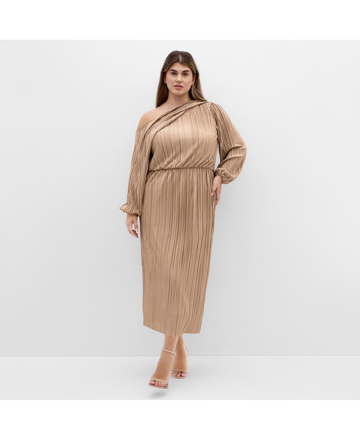 Click here for City Chic Womens Jay Off Shoulder Dress - Oyster prices