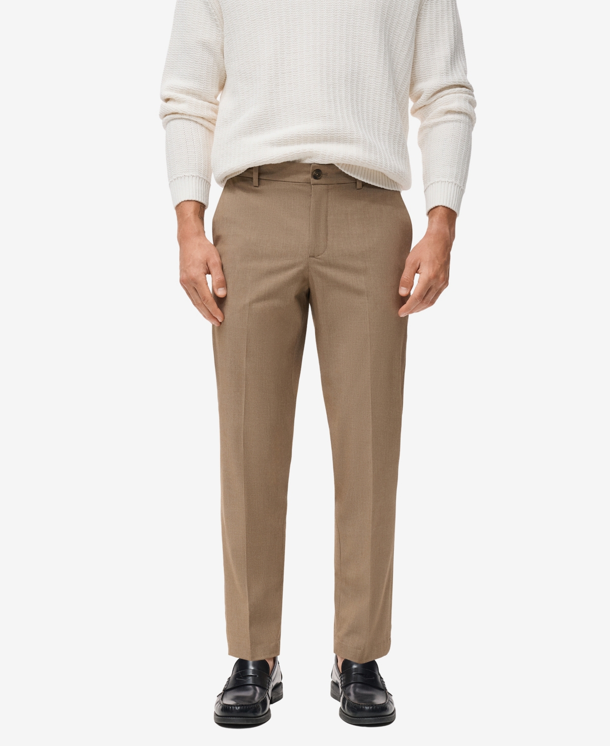 Click here for Mango Mens Bologna Slim-Fit Comfort-Stretch Pants... prices