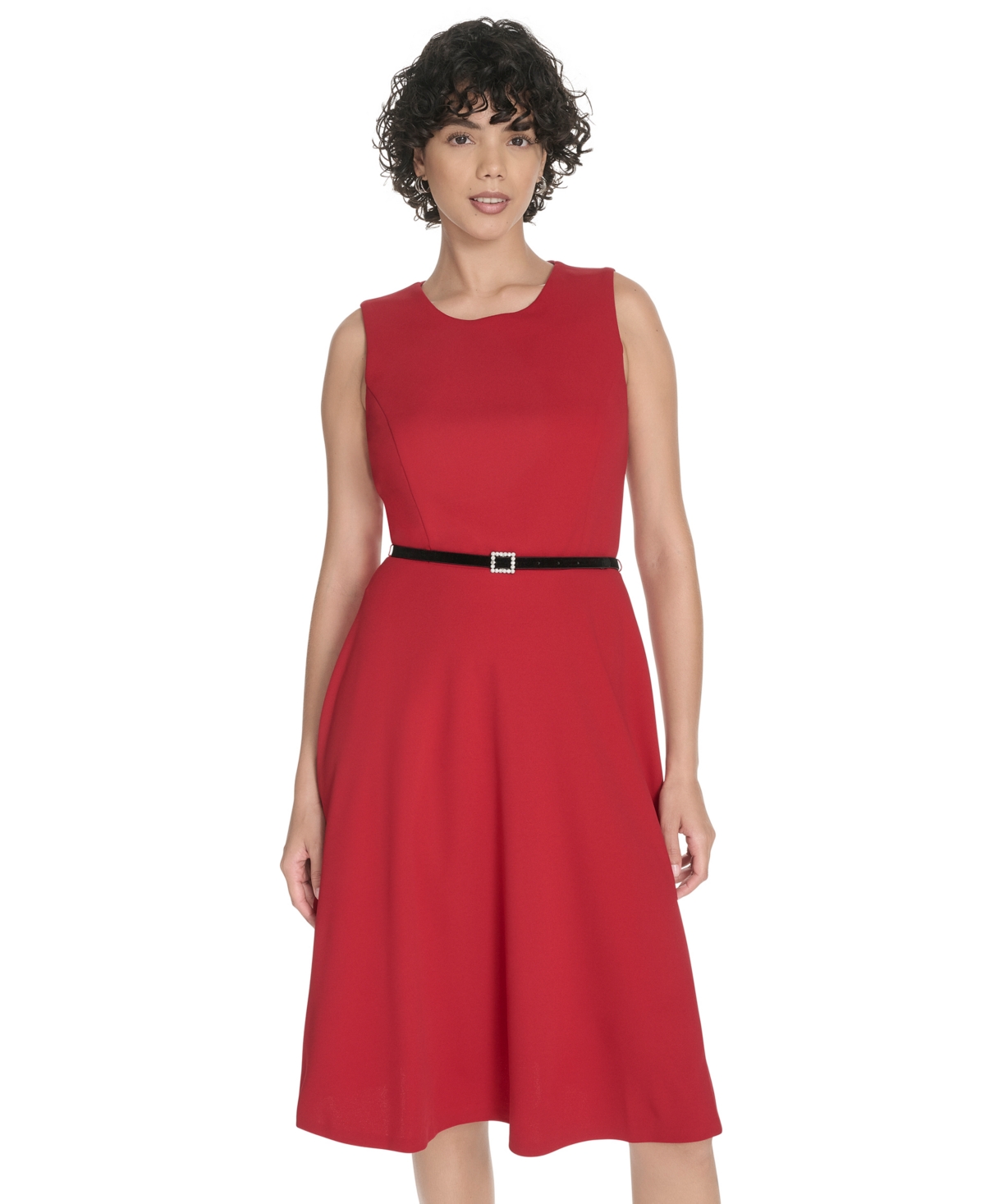 Click here for S/L Belted F&F Midi - Deep Scarlet prices
