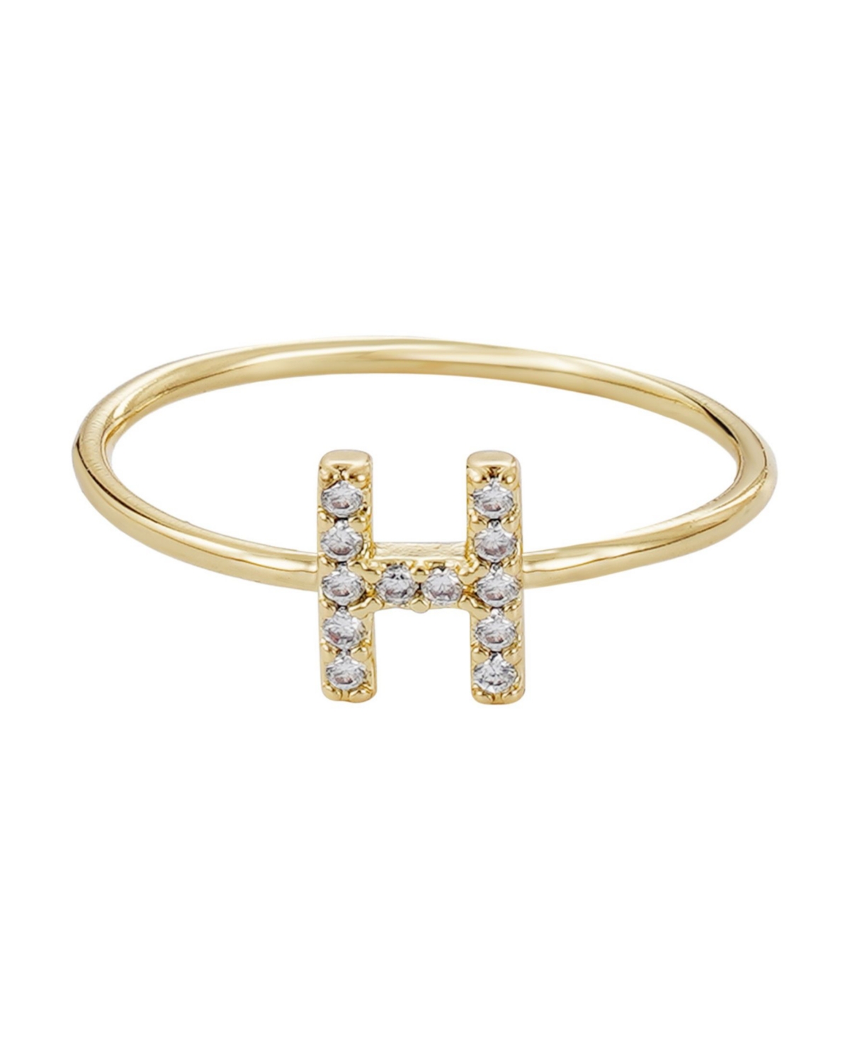 Click here for Adornia Gold Cubic Zirconia Pave Initial Ring A sz... prices
