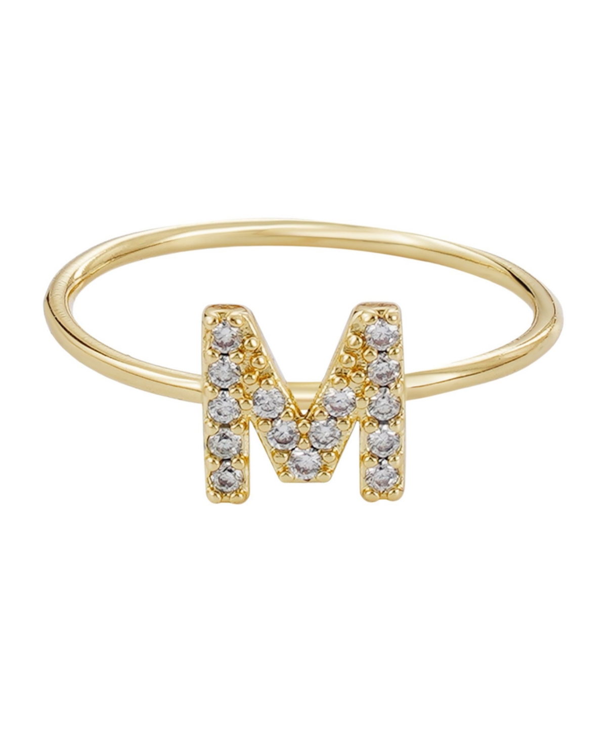 Click here for Adornia Gold Cubic Zirconia Pave Initial Ring A sz... prices