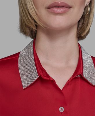 Women's Red Button Up Shirts & Tops - Macy's