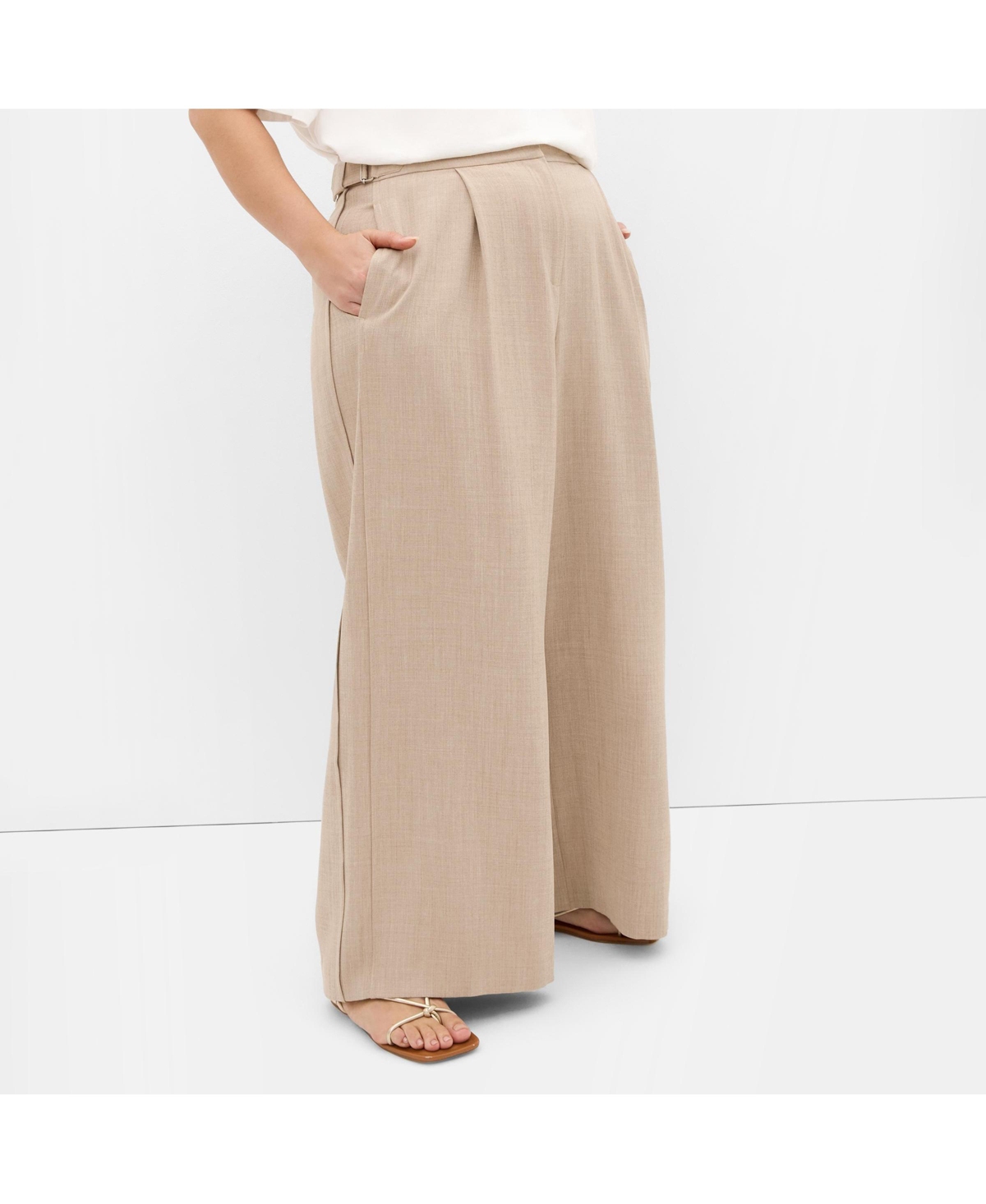 Click here for City Chic Womens Blakely Wide Leg Pant - Latte prices