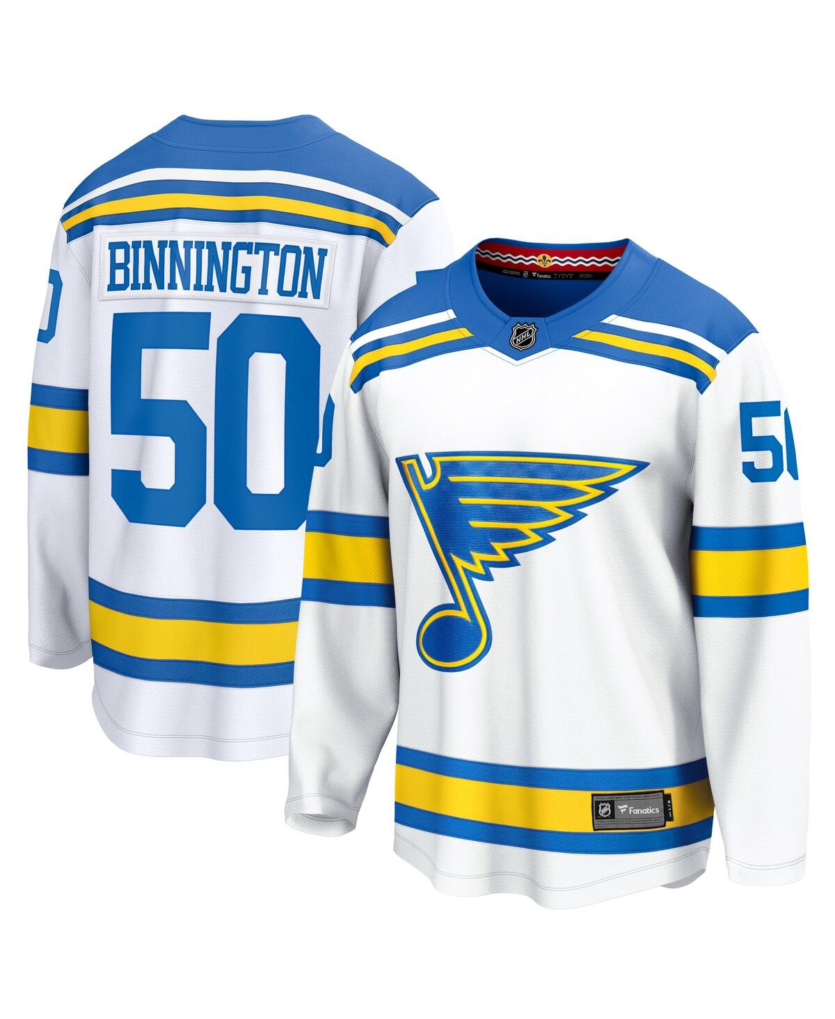 Click here for Fanatics Mens Jordan Binnington White St. Louis Bl... prices