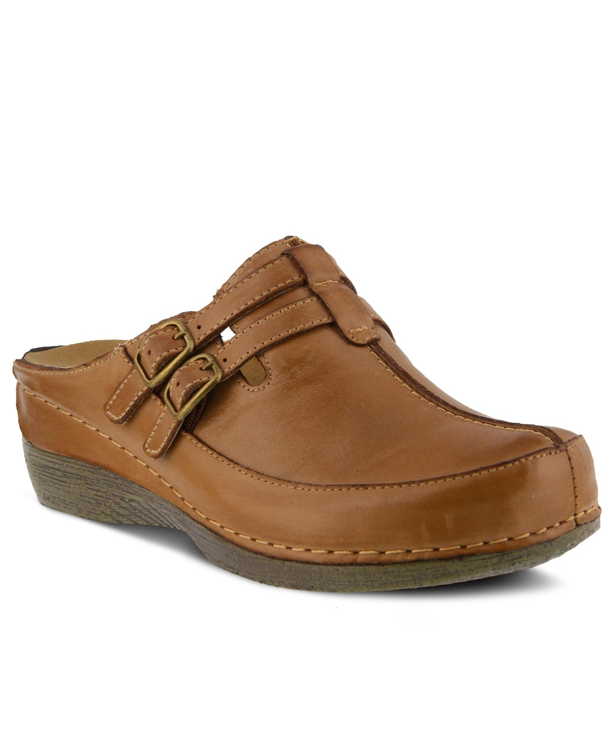 Click here for Spring Step Happy Multi-Strap Leather Slip-On Clog... prices