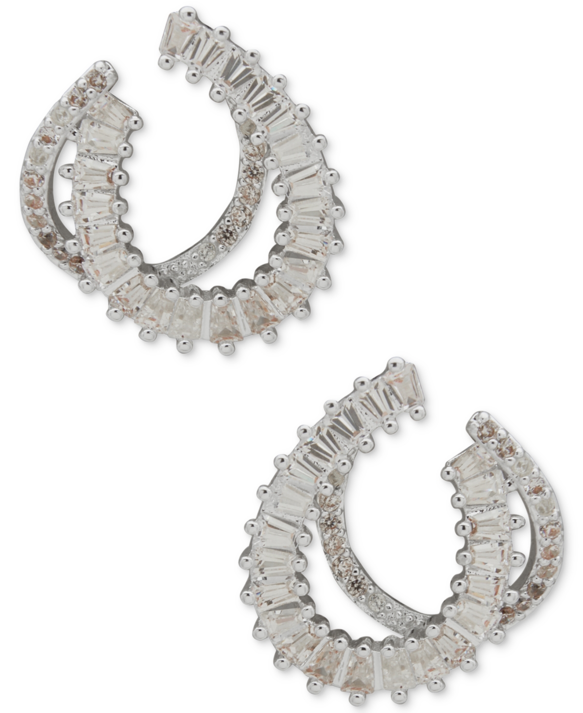 Click here for Anne Klein Cubic Zirconia Silver-Tone 2-Row Swirl... prices
