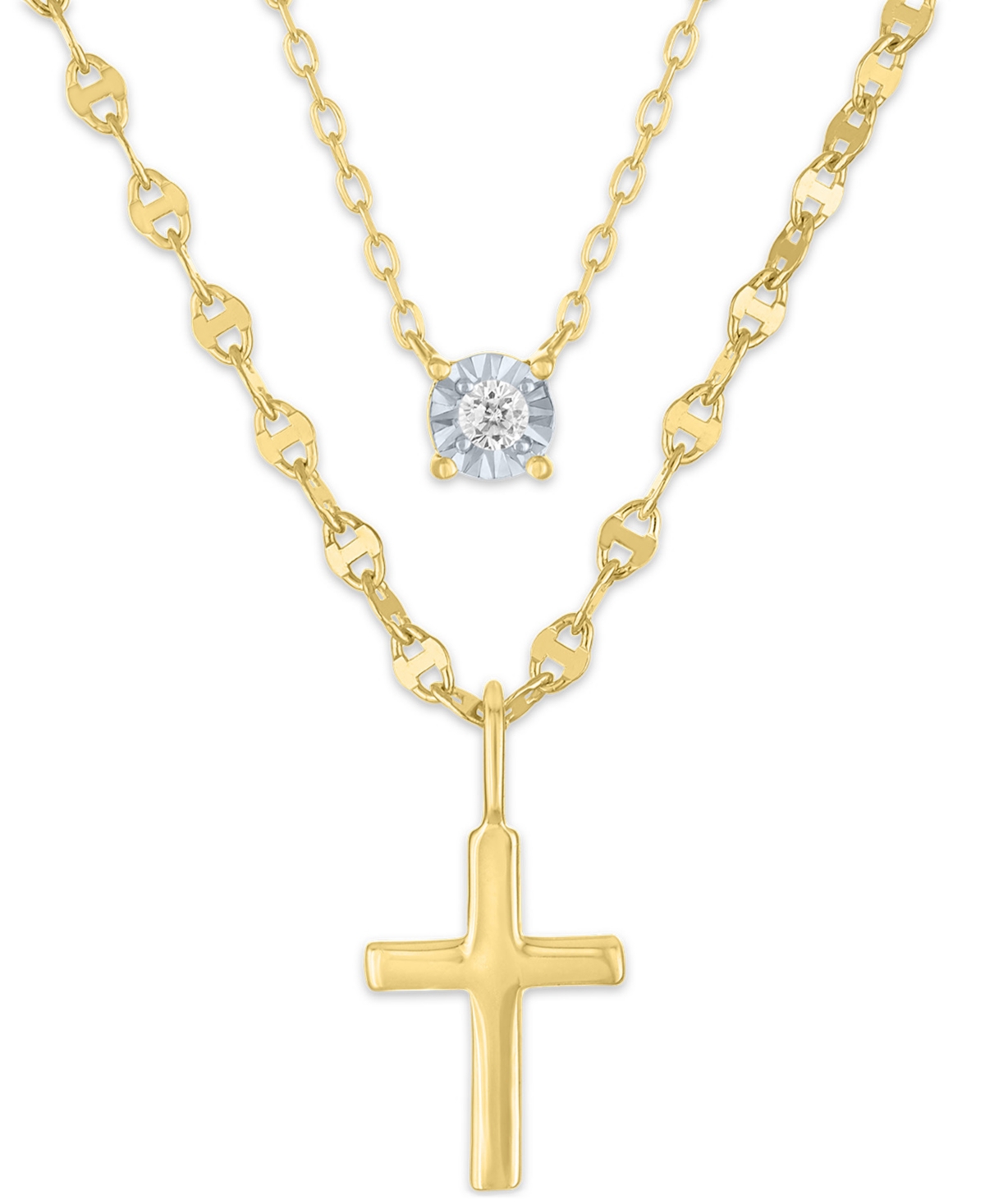 Click here for Macys 2-Pc. Diamond Necklace Set (1/20 ct. t.w.) i... prices
