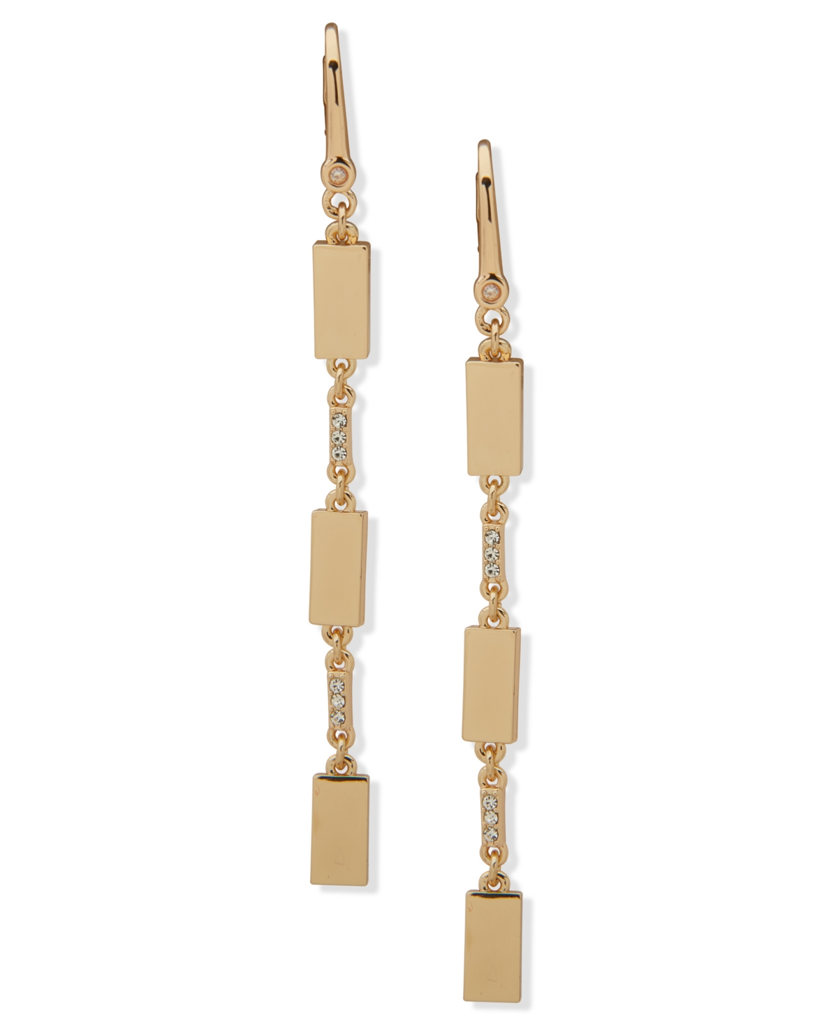 Click here for Dkny Crystal Gold-Tone Polished Pave Bar Linear Ea... prices