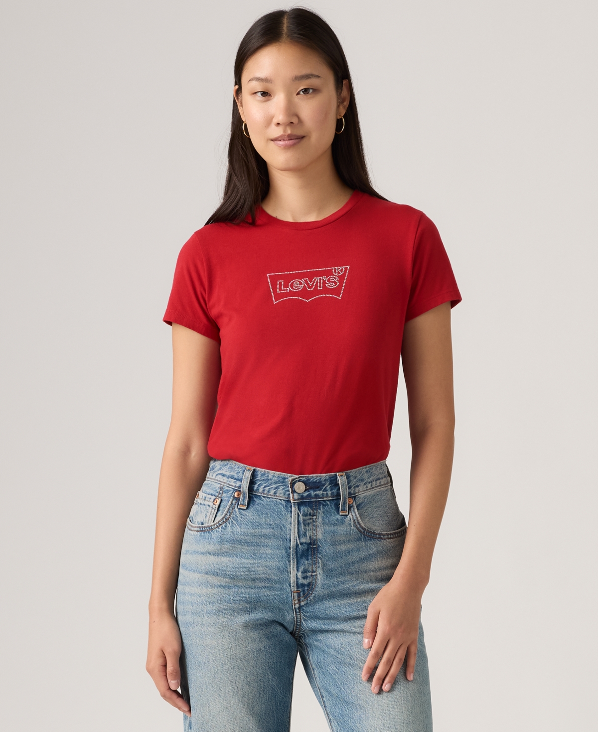 Click here for Levis Womens Perfect Graphic Logo Cotton T-shirt -... prices